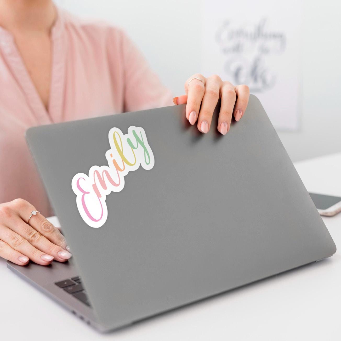 Personalized Teacher Name Sticker: Waterproof Vinyl Decal for Water ...