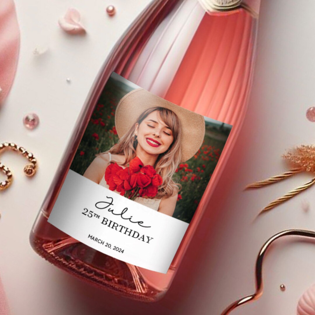 Wine Bottle Label for Birthday Gift for Her Personalized Birthday Wine ...