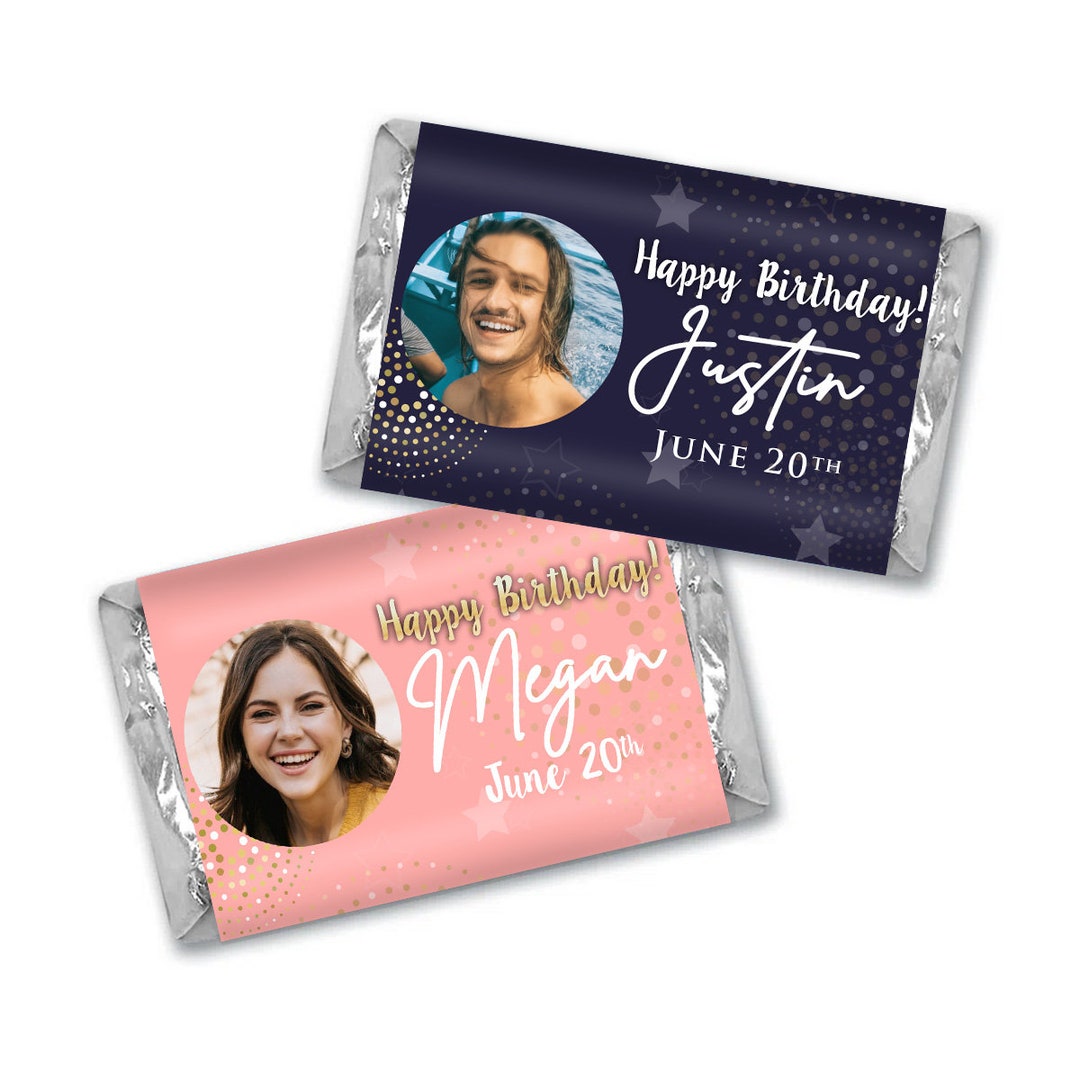 Mini Chocolate Wrappers – Custom Birthday Party Favors – Printed Candy ...