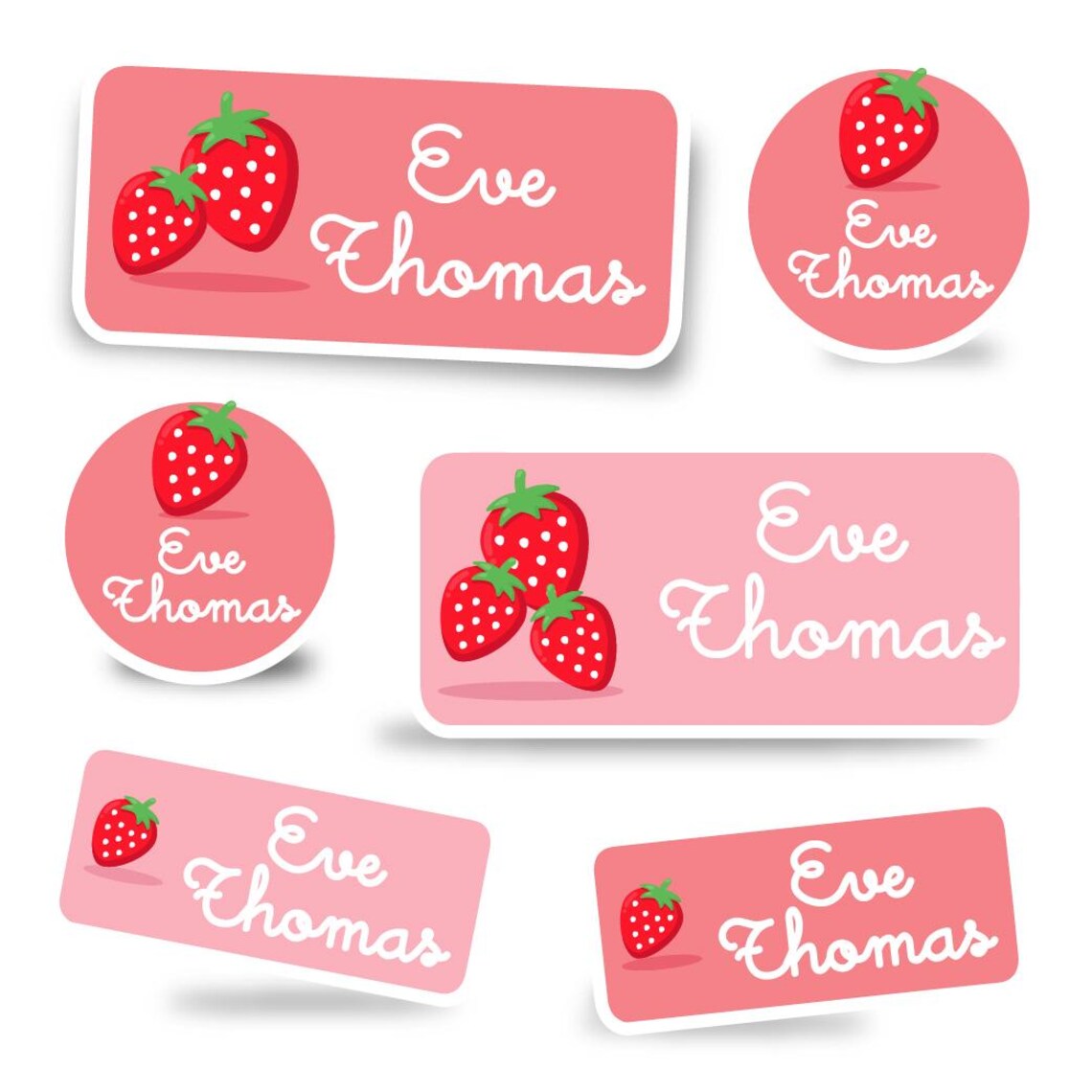 Strawberry Personalized Name Labels: Waterproof Daycare School Labels ...