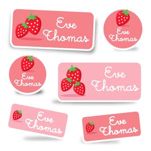 Strawberry Personalized Name Labels: Waterproof Daycare School Labels ...
