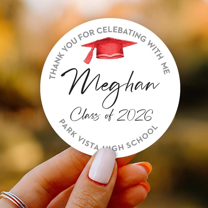 Graduation Labels for Class of 2026 - Thank You Custom Graduation ...