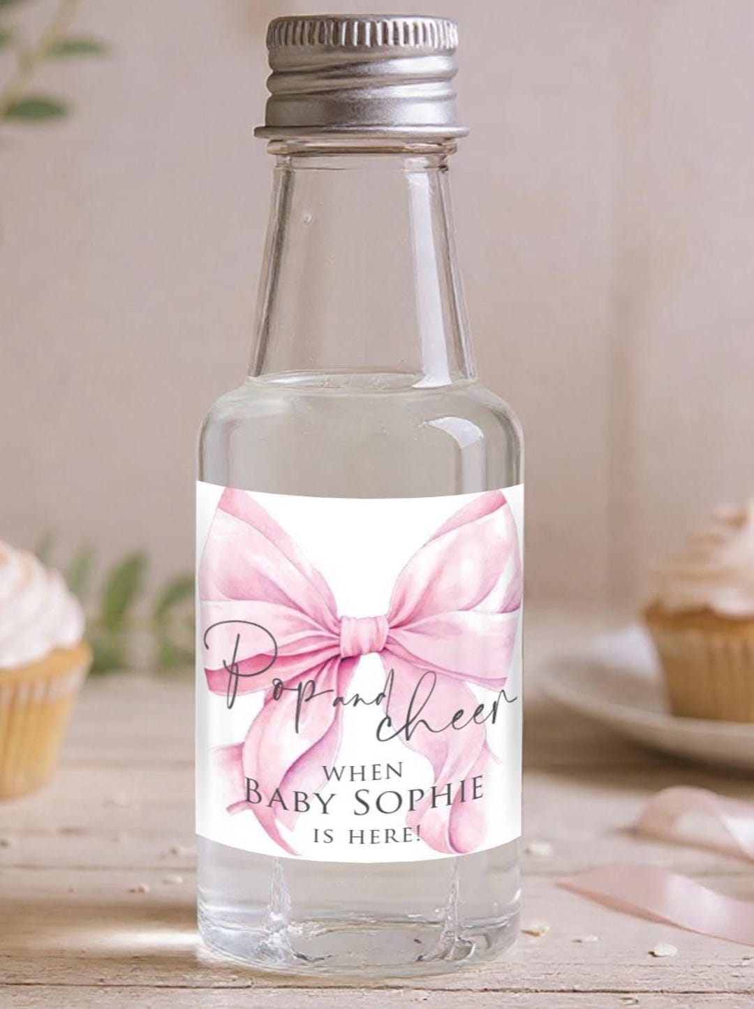 Baby Shower Labels for Mini Liquor Party Favors, Mini Shot Bottle ...