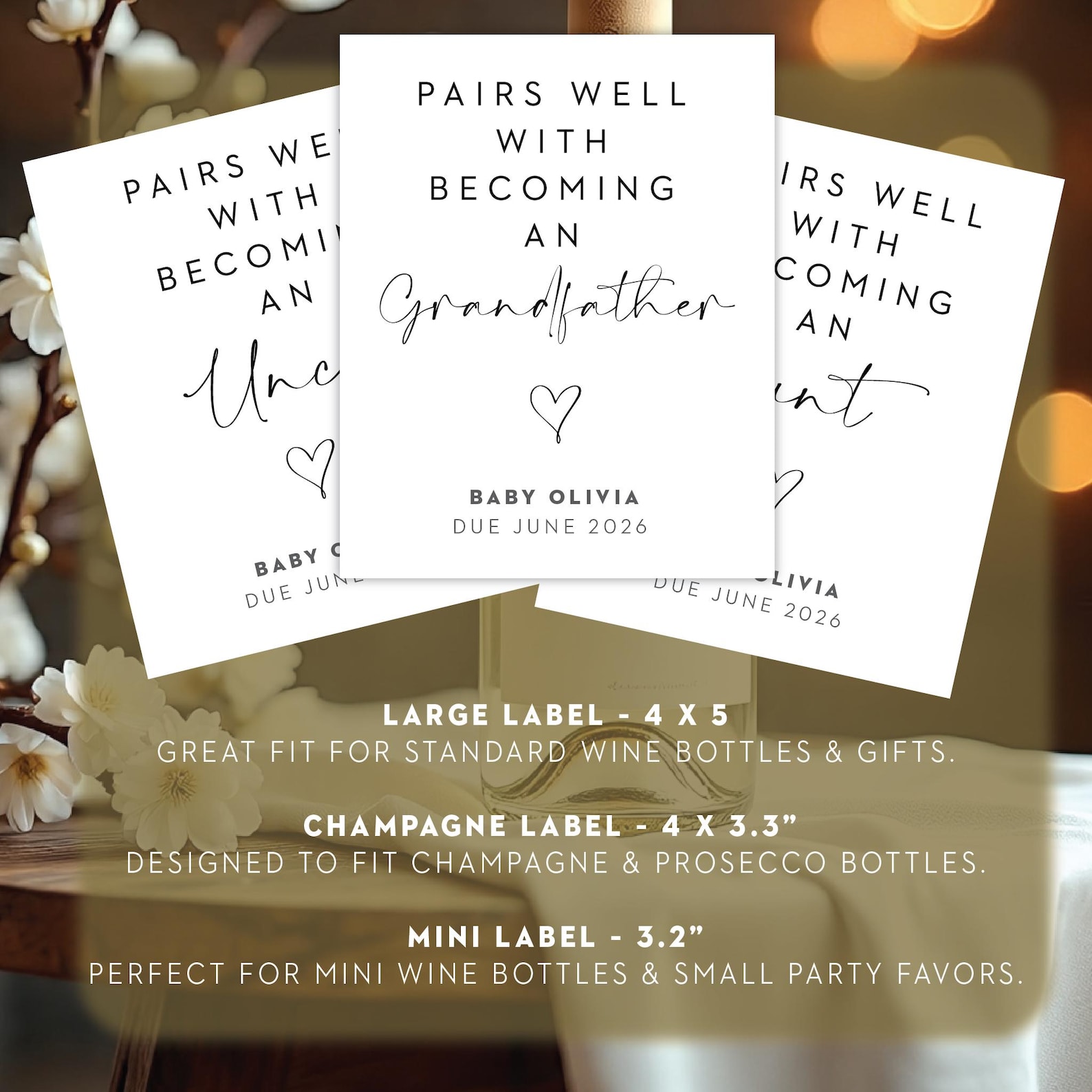 Personalized Engagement Wine Label – Custom Wine Bottle Sticker for ...