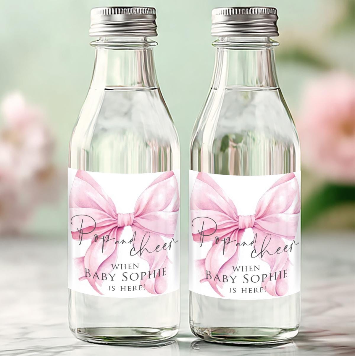 Baby Shower Labels for Mini Liquor Party Favors, Mini Shot Bottle ...