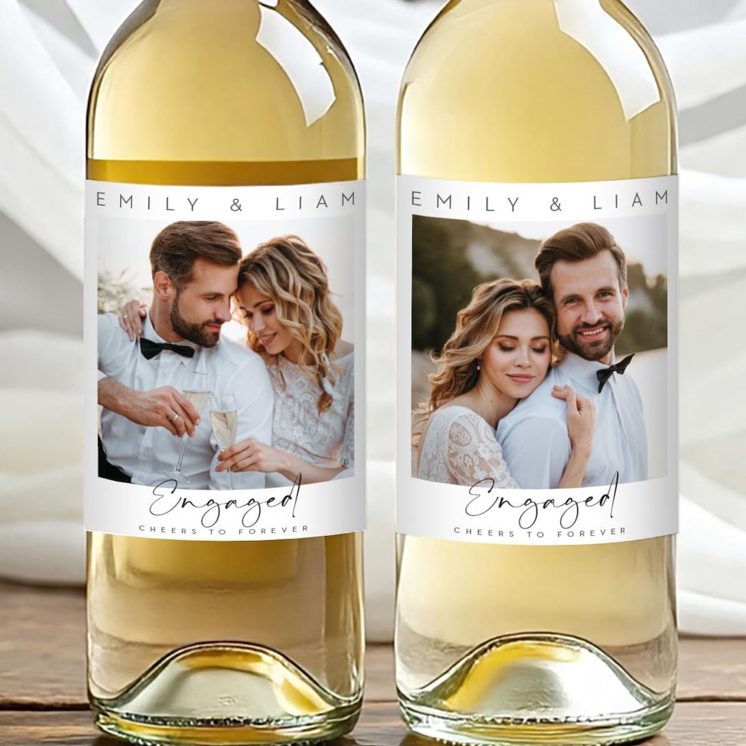 Personalized Engagement Wine Label – Custom Wine Bottle Sticker for ...