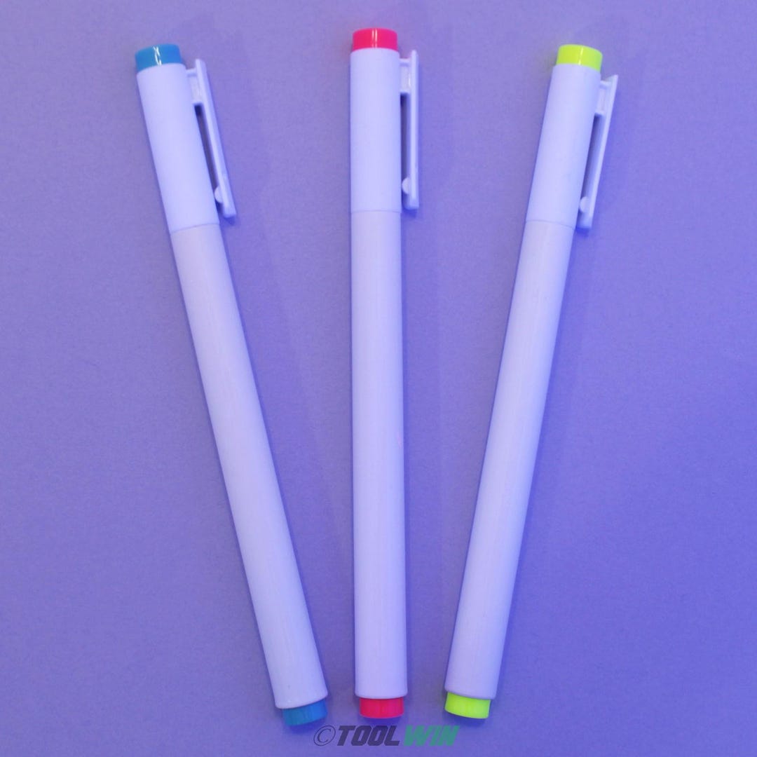 3 Pc Invisible UV Blacklight Nvglow Ink Marker Pen Blue Red Yellow ...