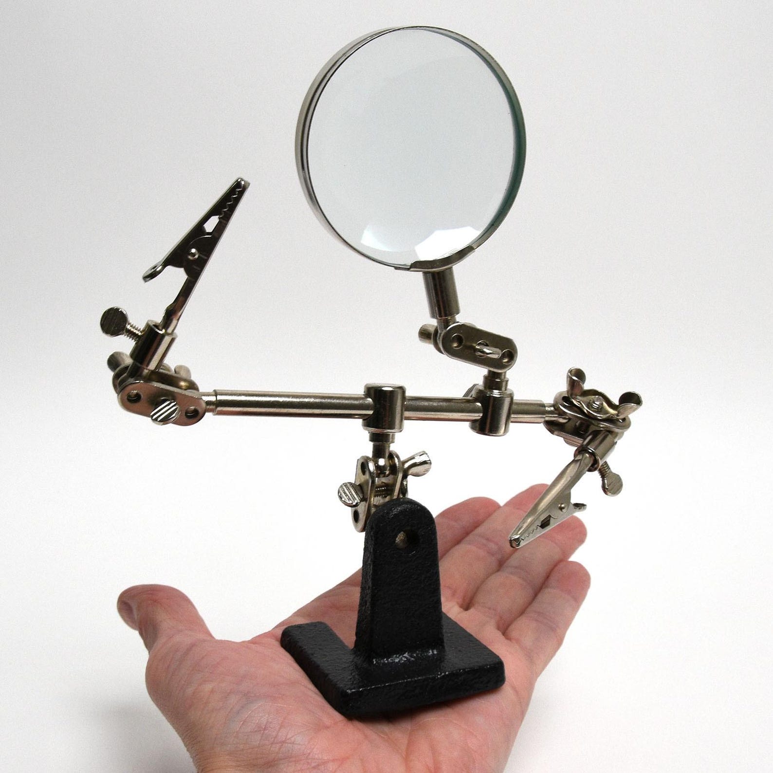 Helping Third Hand Magnifier W/ Clamps Jewelers Soldering Holder Stand ...