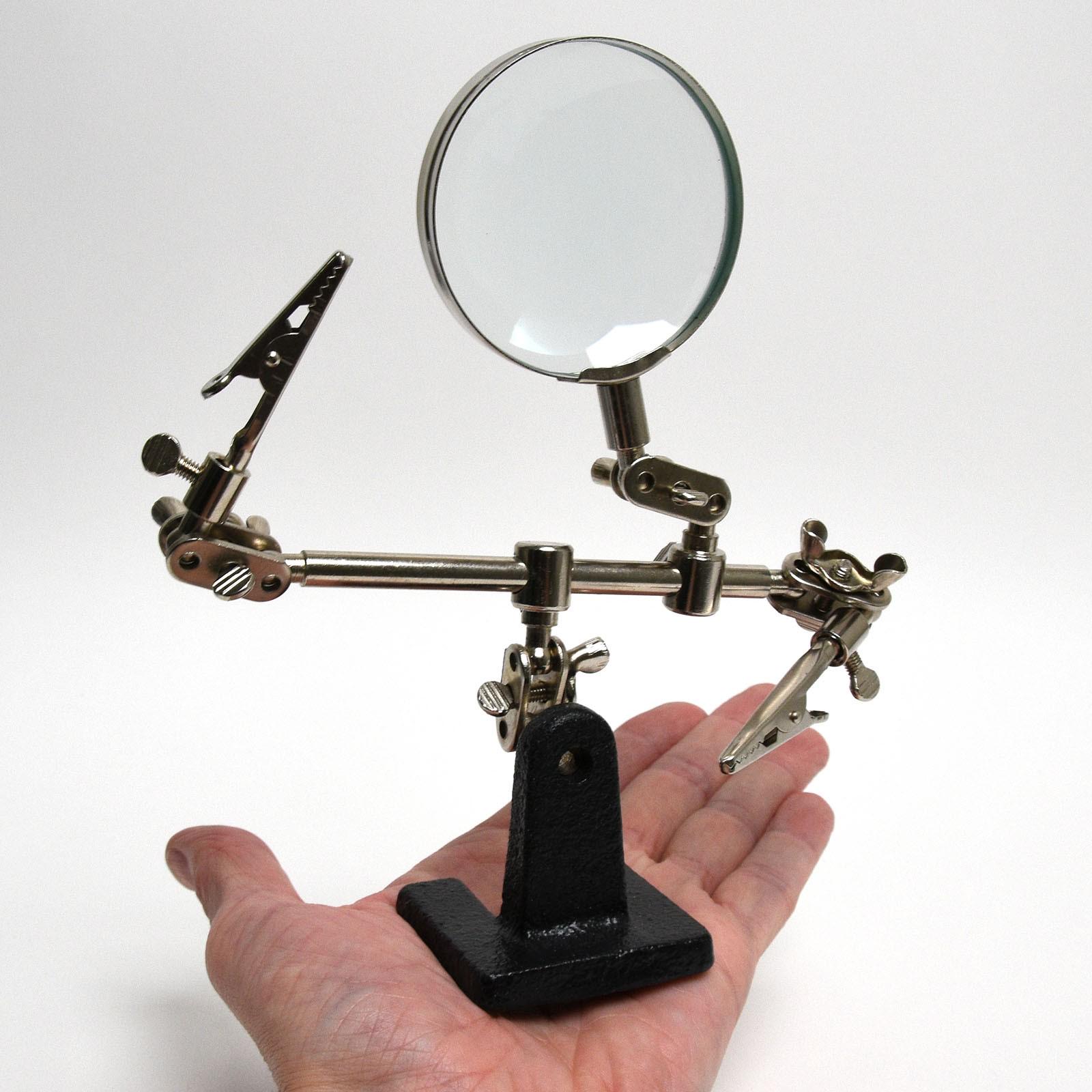 Helping Third Hand Magnifier W/ Clamps Jewelers Soldering Holder Stand ...