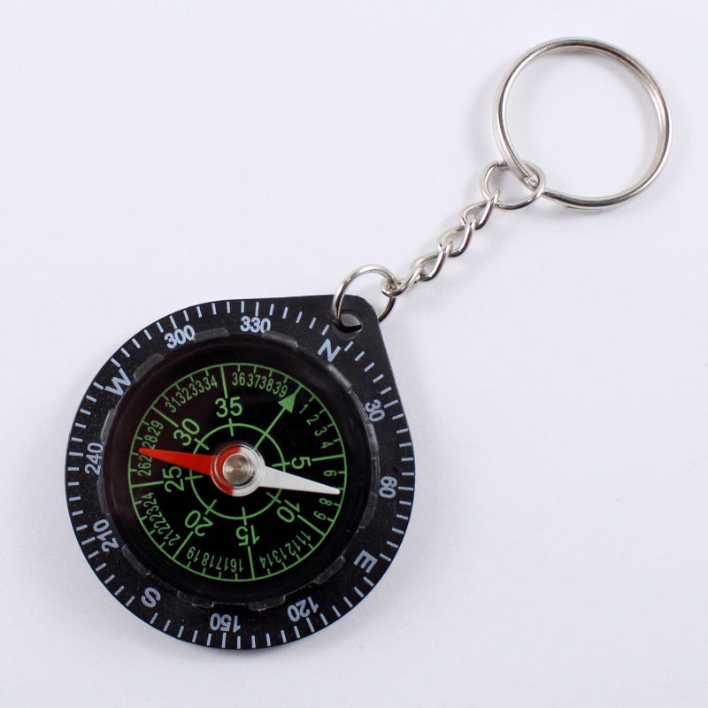 Engraved Compass Keychain - Etsy