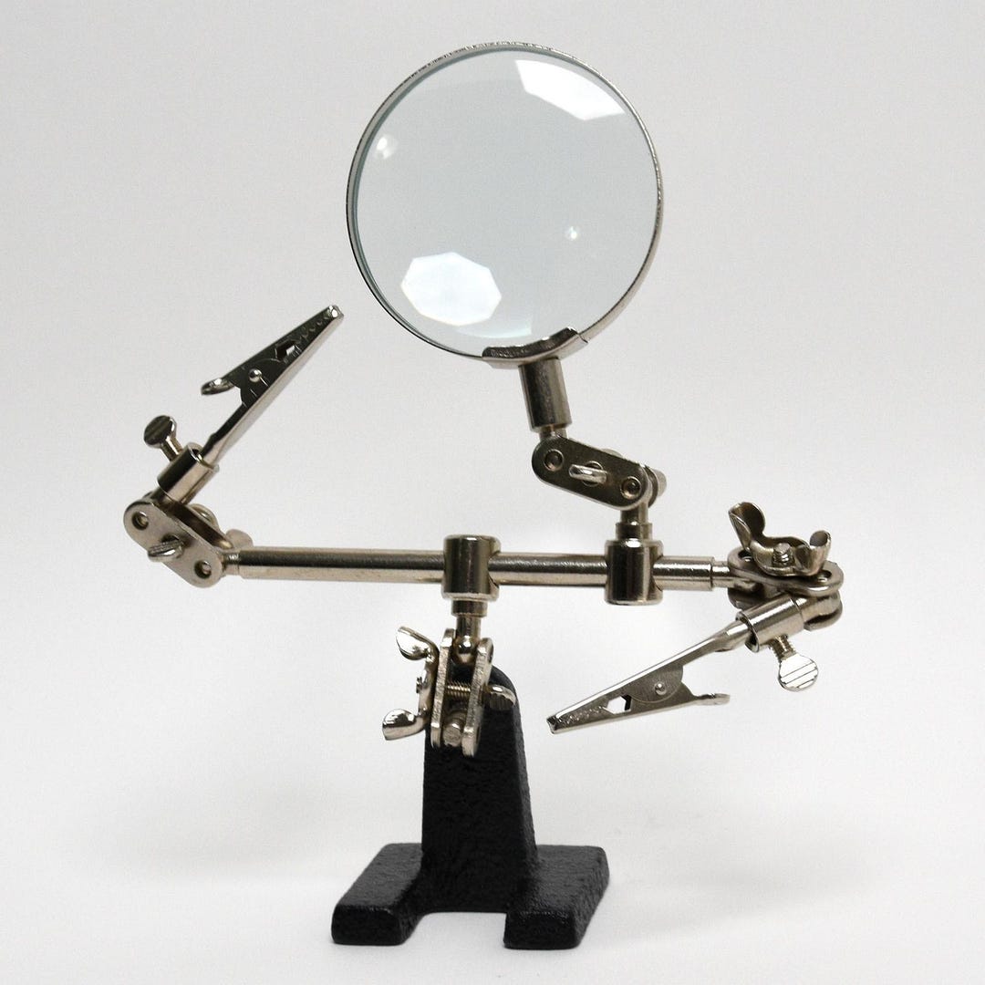 Helping Third Hand Magnifier W/ Clamps Jewelers Soldering Holder Stand ...