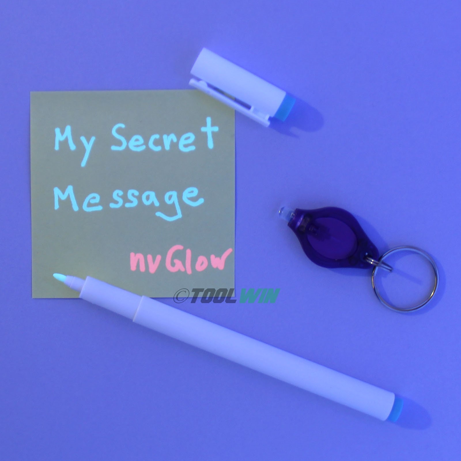 3 Invisible Ink Marker Pen 1 UV Flashlight Black Light Reactive Blue ...
