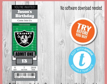 Raiders Birthday Invitation | Etsy