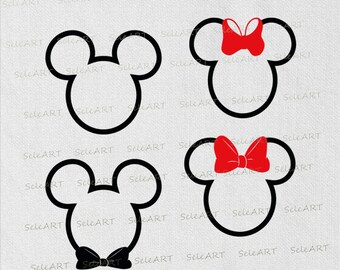 Mickey mouse outline | Etsy