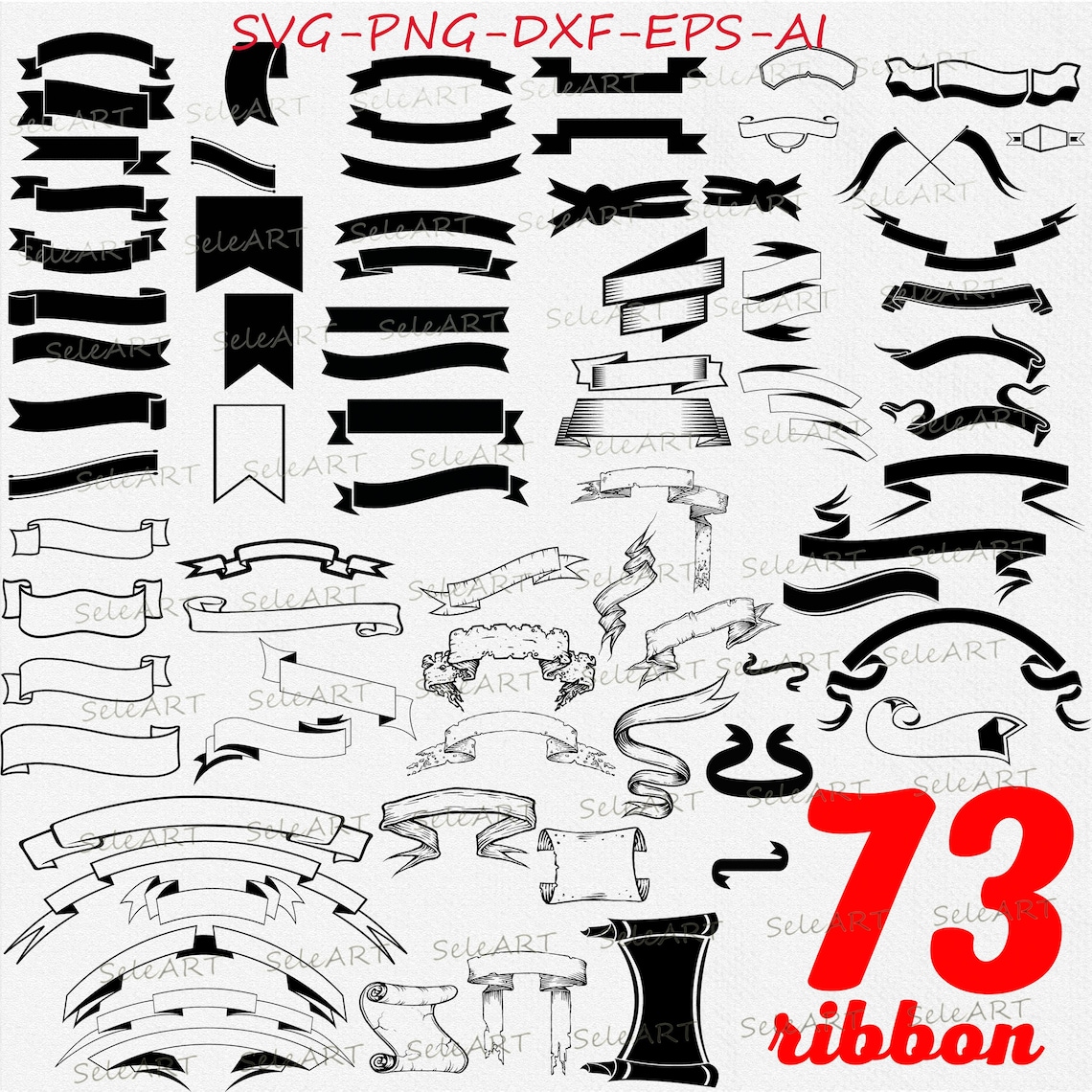 Ribbons Svg Ribbons Dxf Ribbons Eps Ribbons Vector Ribbons - Etsy