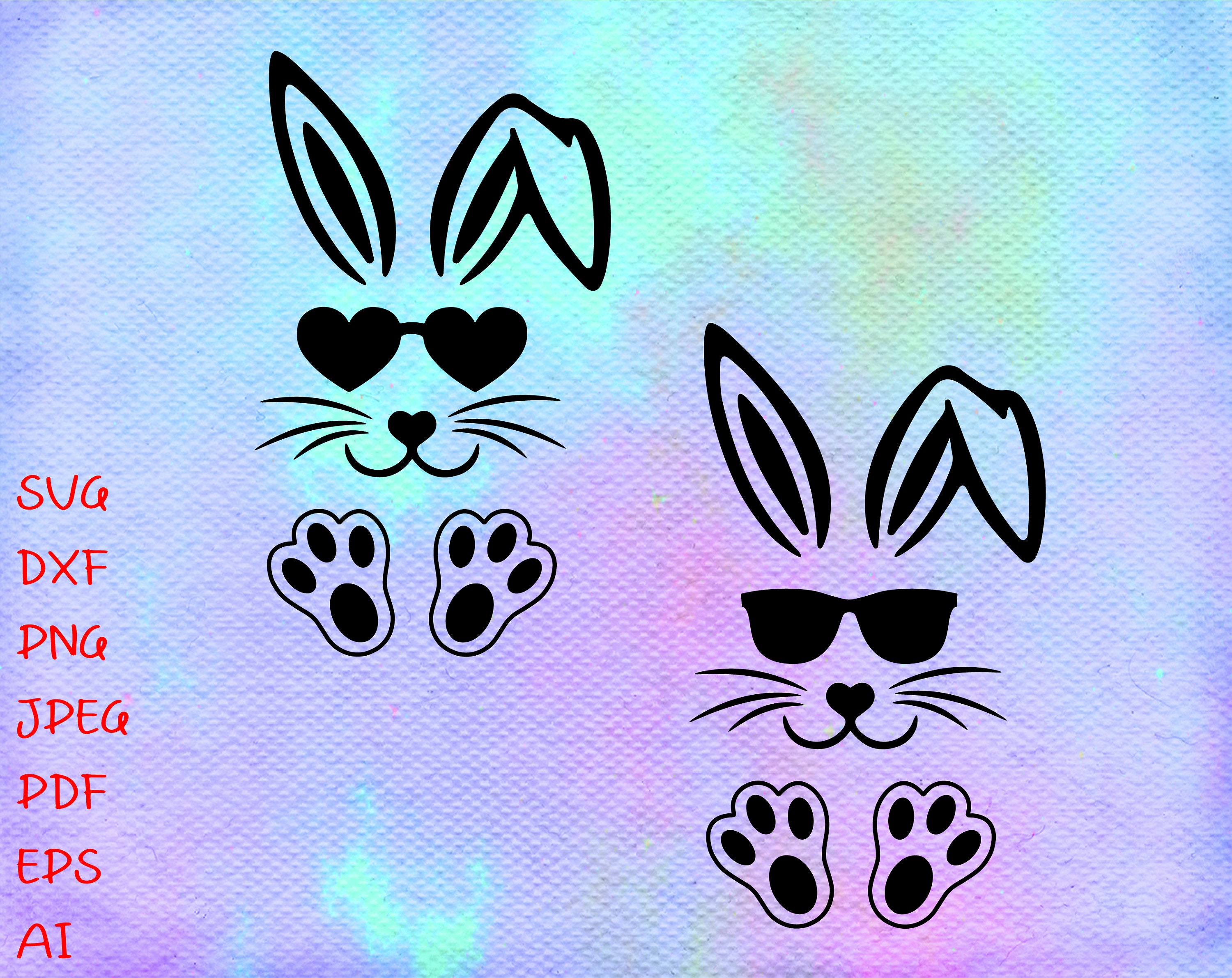 Easter Bunny With Glasses SVG Bunny With Glasses Svg Easter | Etsy