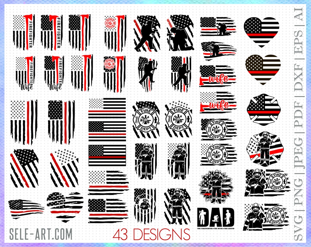 Firefighter Flag Svg Distressed Firefighter Flag Svg Fire - Etsy