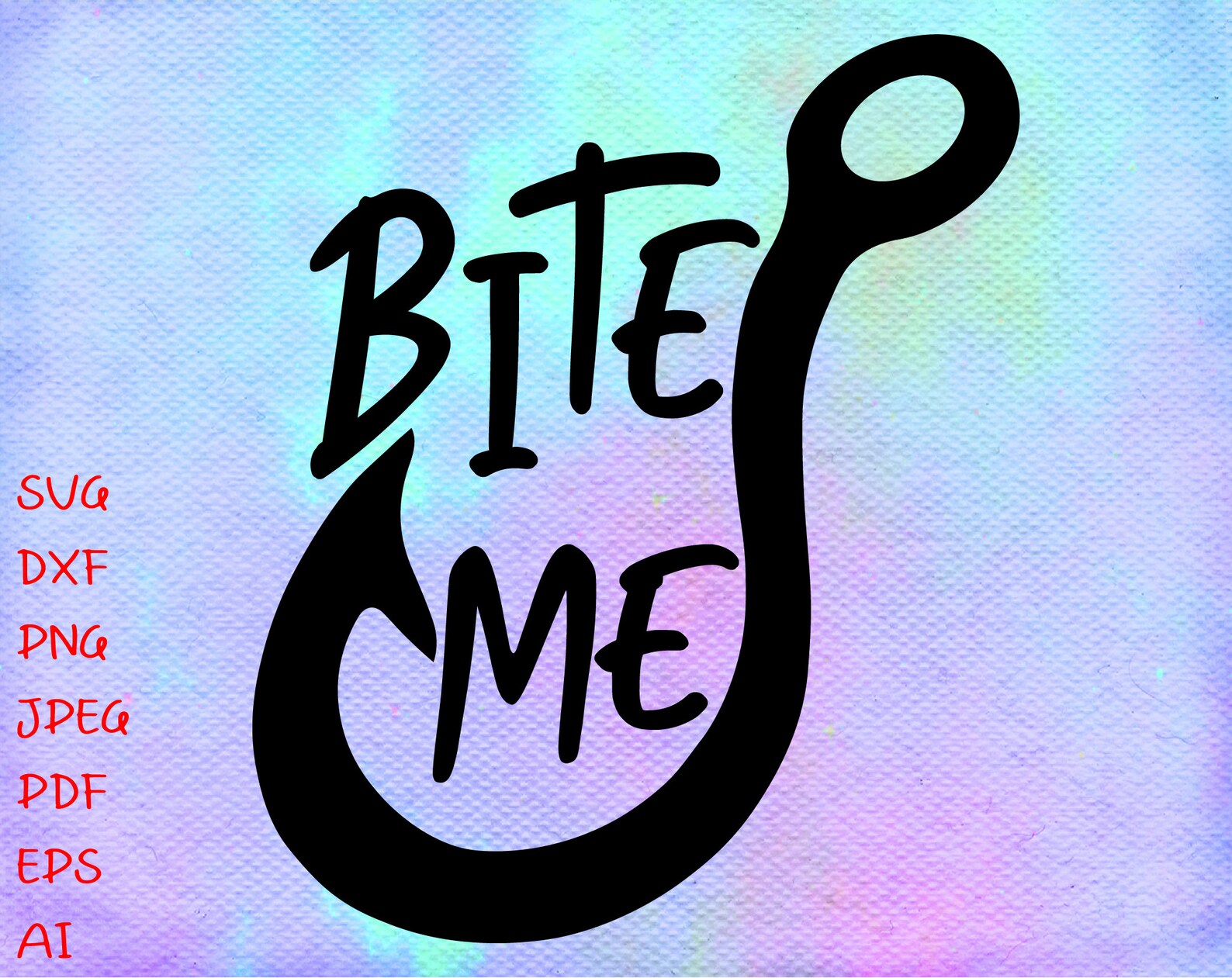 Bite me svg file fishing svg svg cut file fishing clipart | Etsy