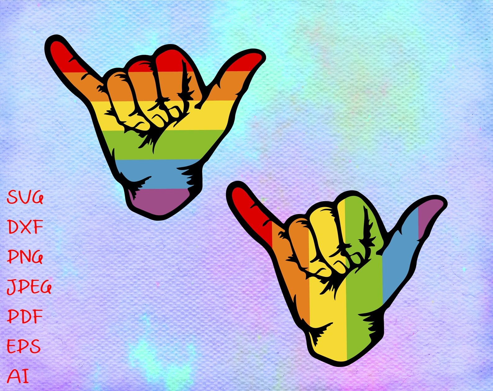 Shaka Sign SVG Pride Shaka SVG Finger Svg Hand Sign Svg | Etsy