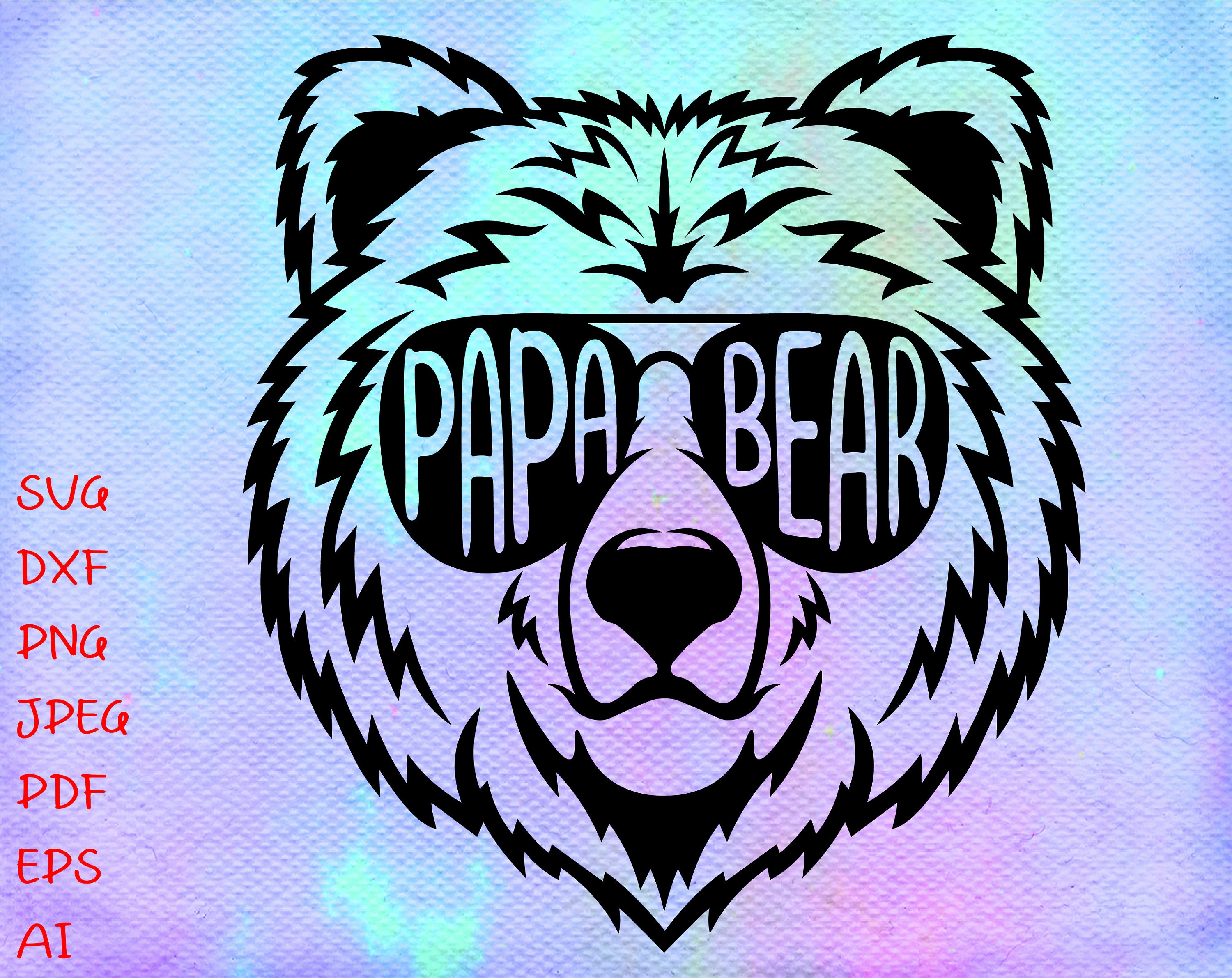 Papa Bear Face svg files Papa bear svg Bear svg Papa svg | Etsy