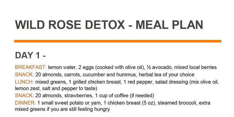 Wild Rose 12 Day Meal Plan - Etsy Canada