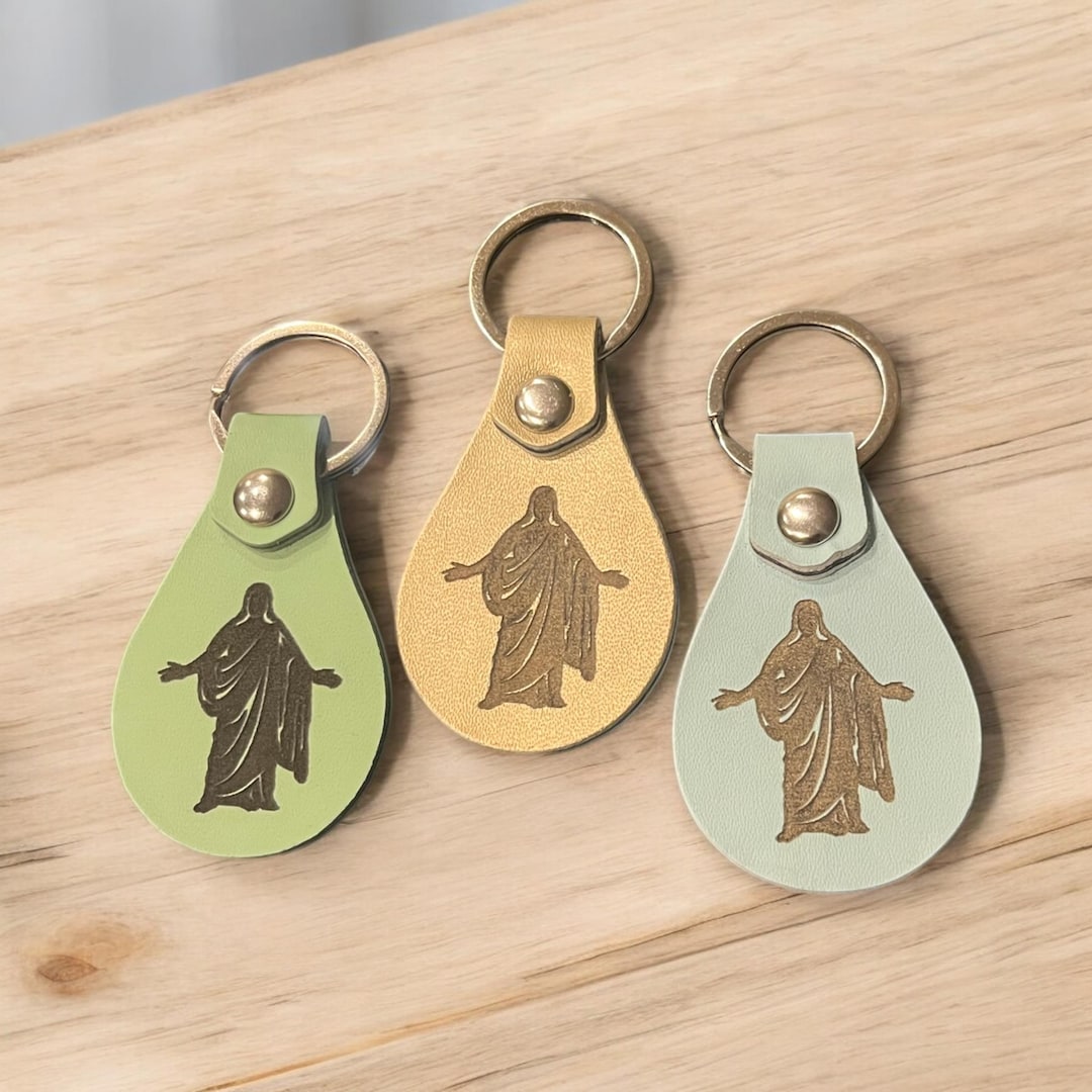 Jesus Christ | Leather | Keychain | Christ - Etsy