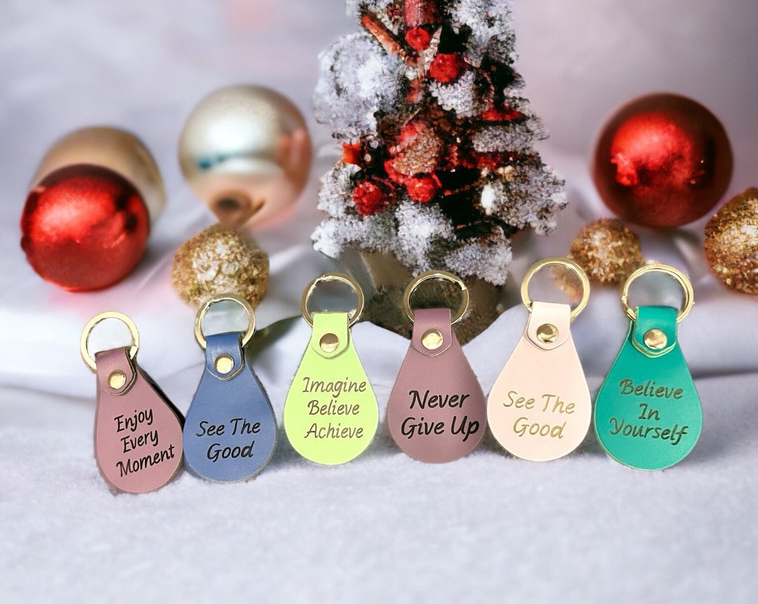 5 Pack | Uplifting Sayings | Leather | Keychain - Etsy