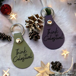 Think Celestial | Leather | Keychain - Etsy