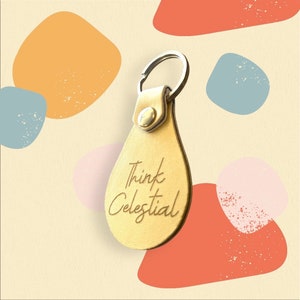 Think Celestial | Leather | Keychain - Etsy