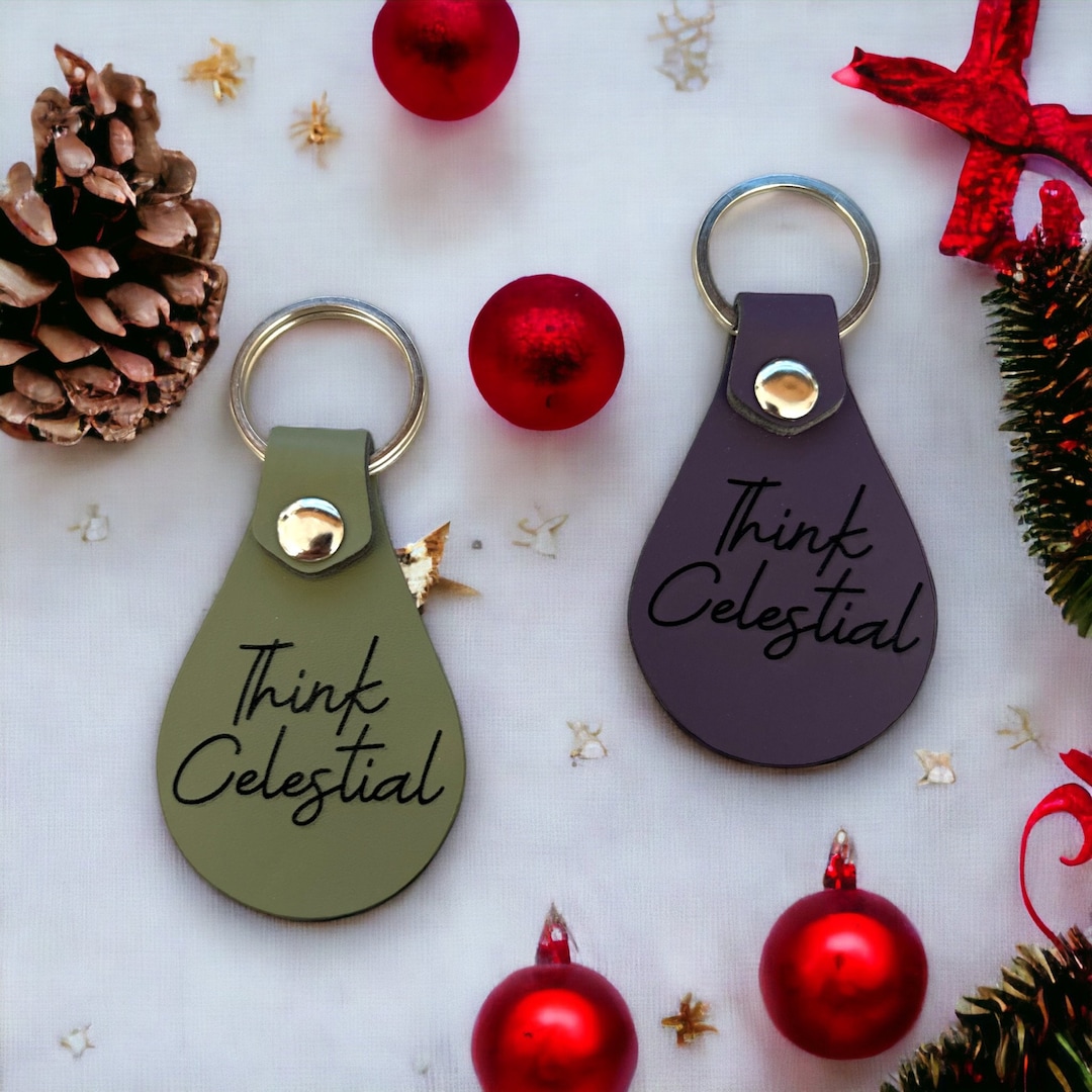 Think Celestial | Leather | Keychain - Etsy