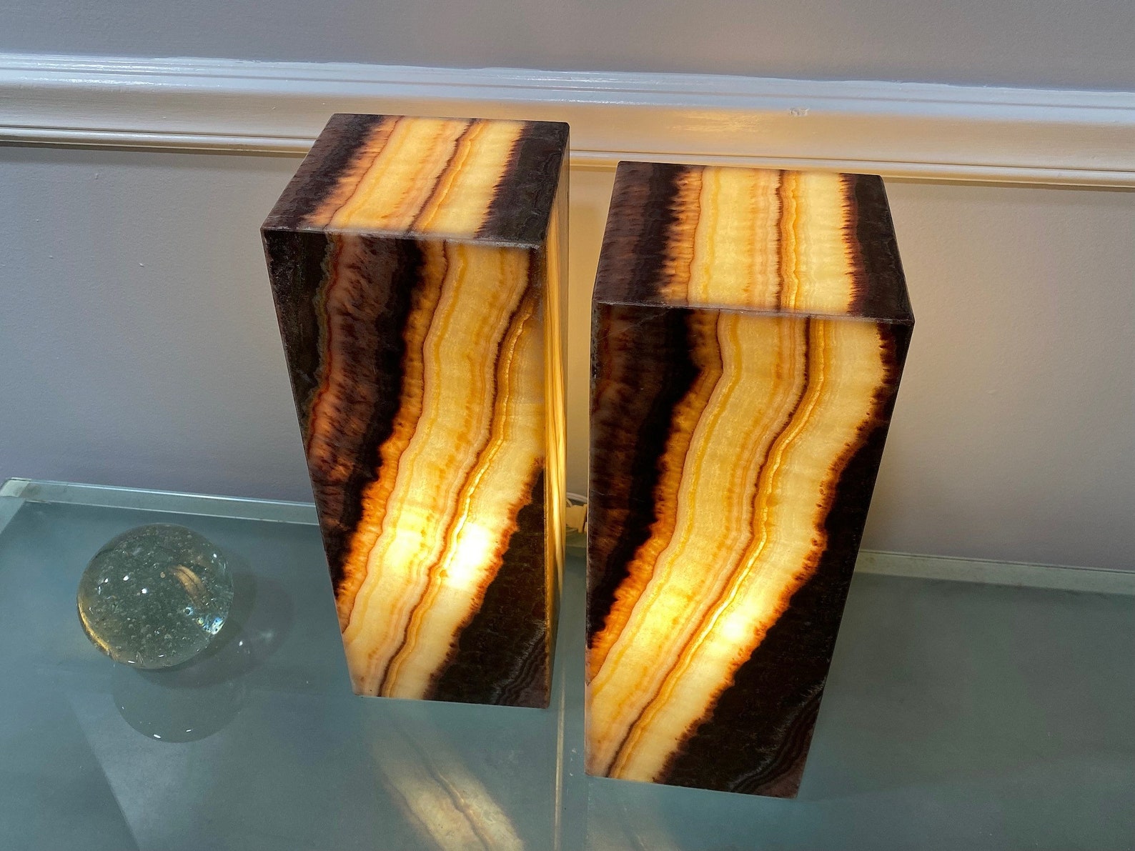 Deep Fire Onyx Desk Lamp 16 the Wonder of - Etsy