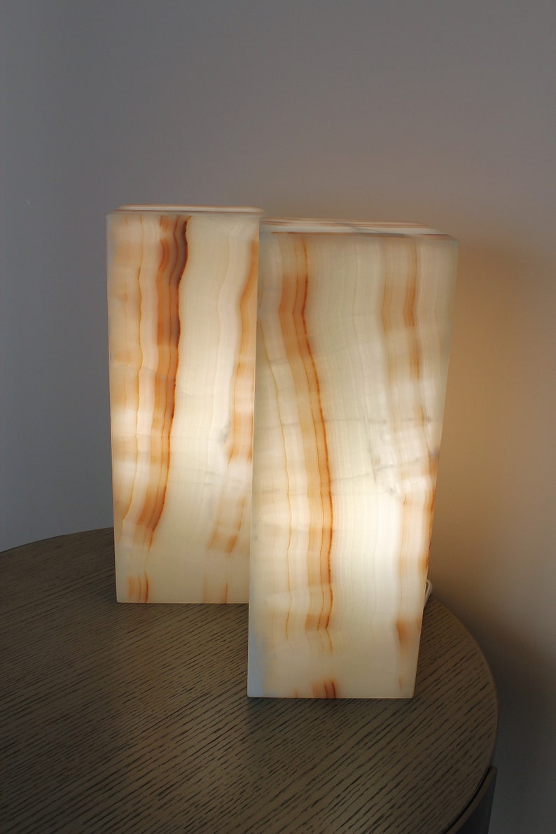 Crystal White Onyx Table Lamp 16 Elegance of Golden - Etsy