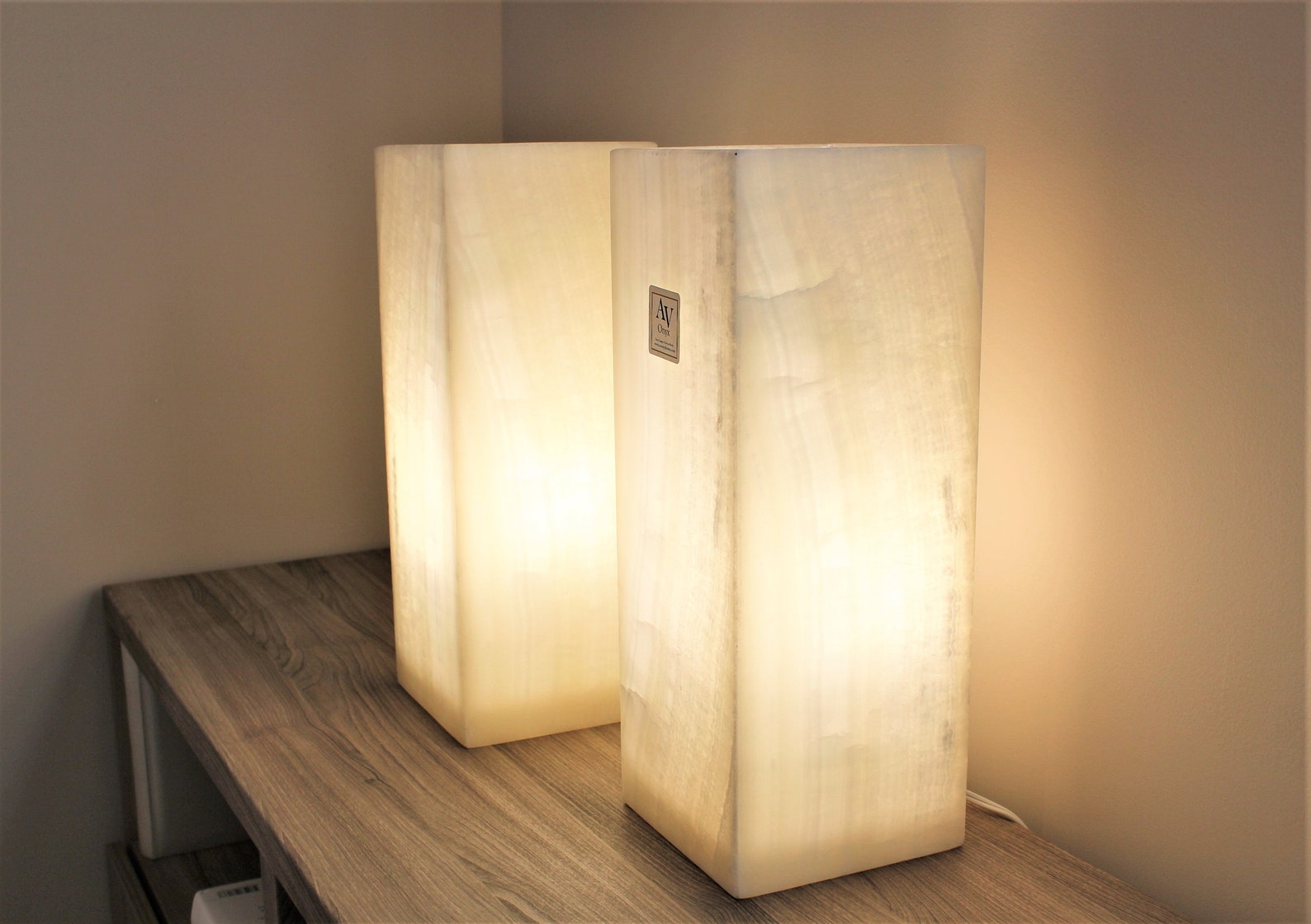 Crystal White Onyx Table Lamp 16 Simple Elegance | Etsy