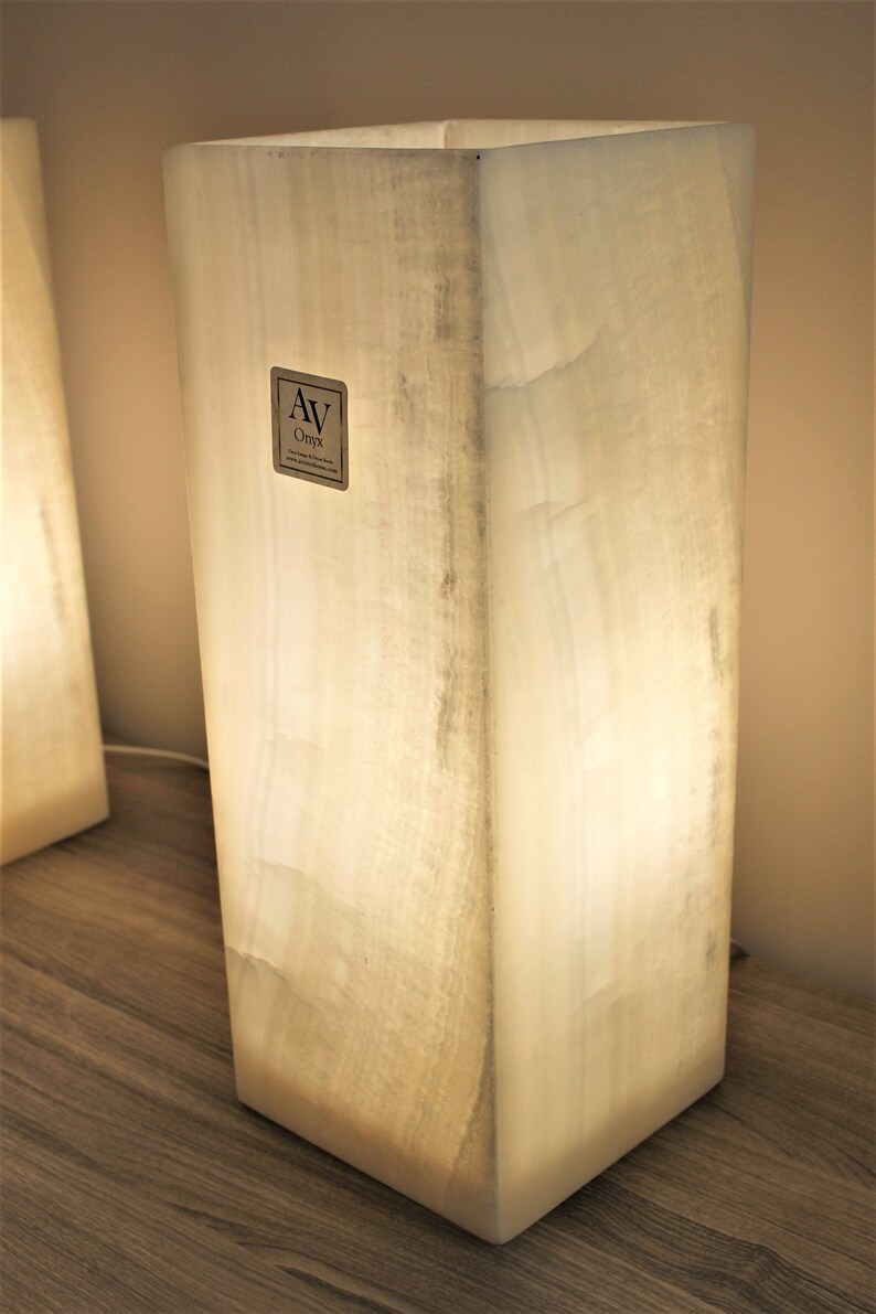 Crystal White Onyx Table Lamp 16 Simple Elegance | Etsy