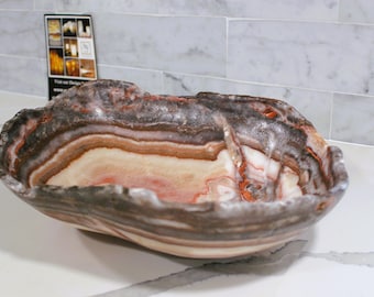 Fire Onyx Decorative Stone Bowl Bold Stone Pattern - Etsy