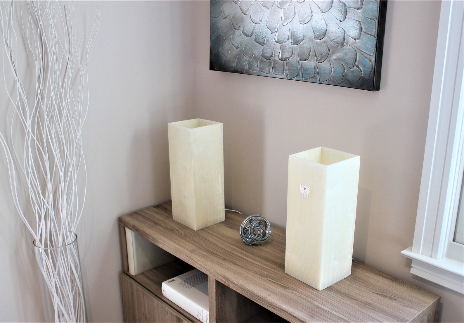 Crystal White Onyx Table Lamp 16 Simple Elegance | Etsy