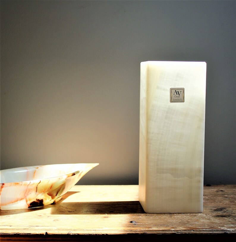 Onyx Square Desk Lamp - A Bright Column/sculpture Stand - Etsy