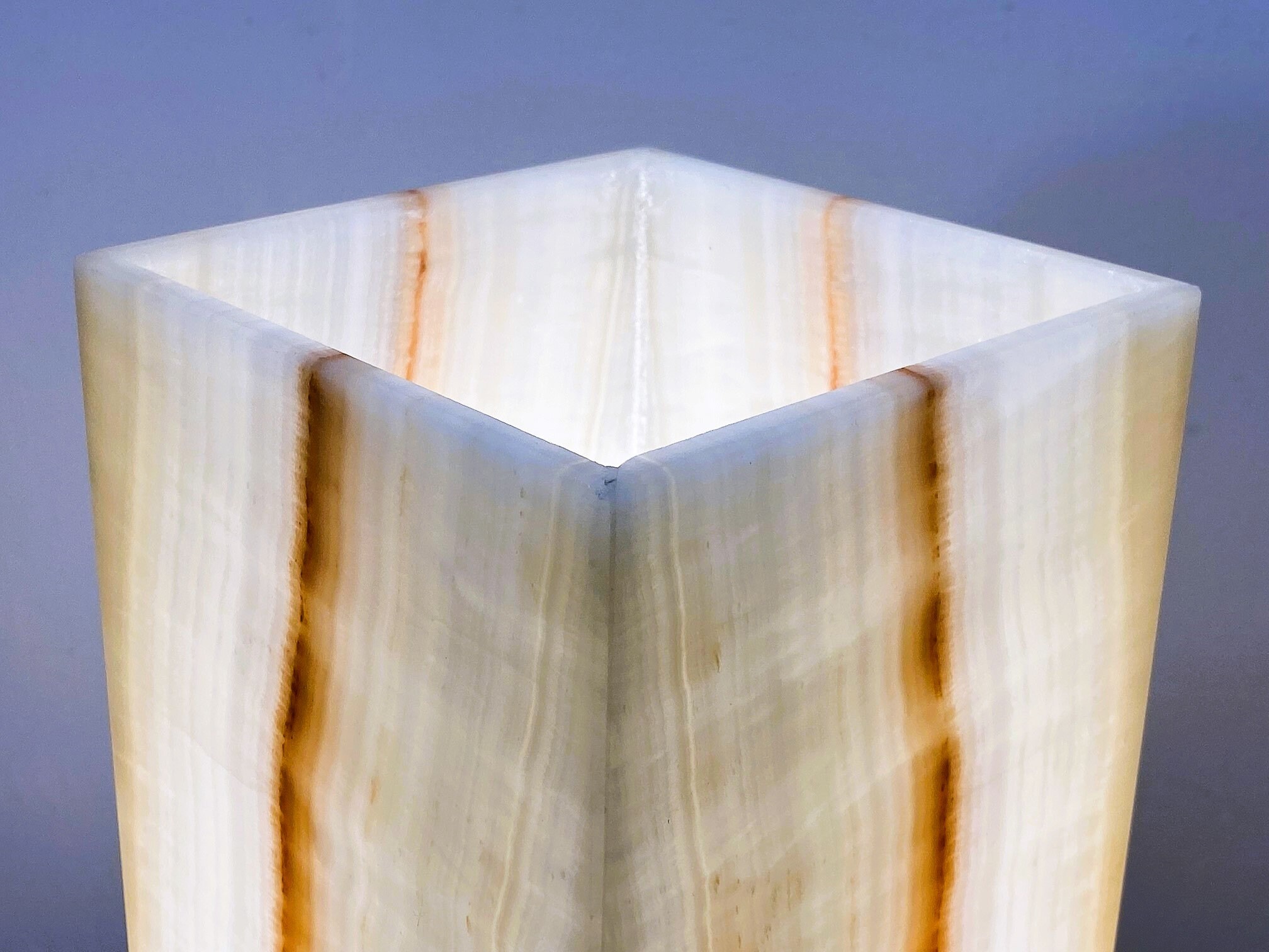 White Onyx Desk Lamp 16 Fine Natural Golden Veins - Etsy