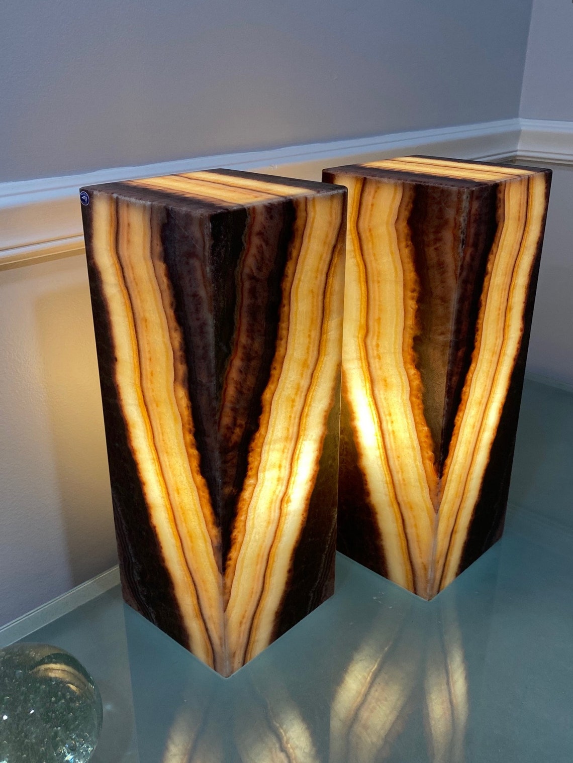 Deep Fire Onyx Desk Lamp 16 the Wonder of - Etsy