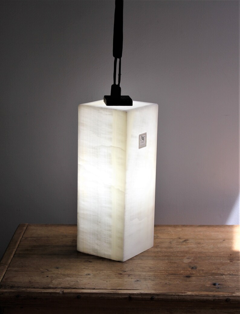 Onyx Square Desk Lamp - A Bright Column/sculpture Stand - Etsy