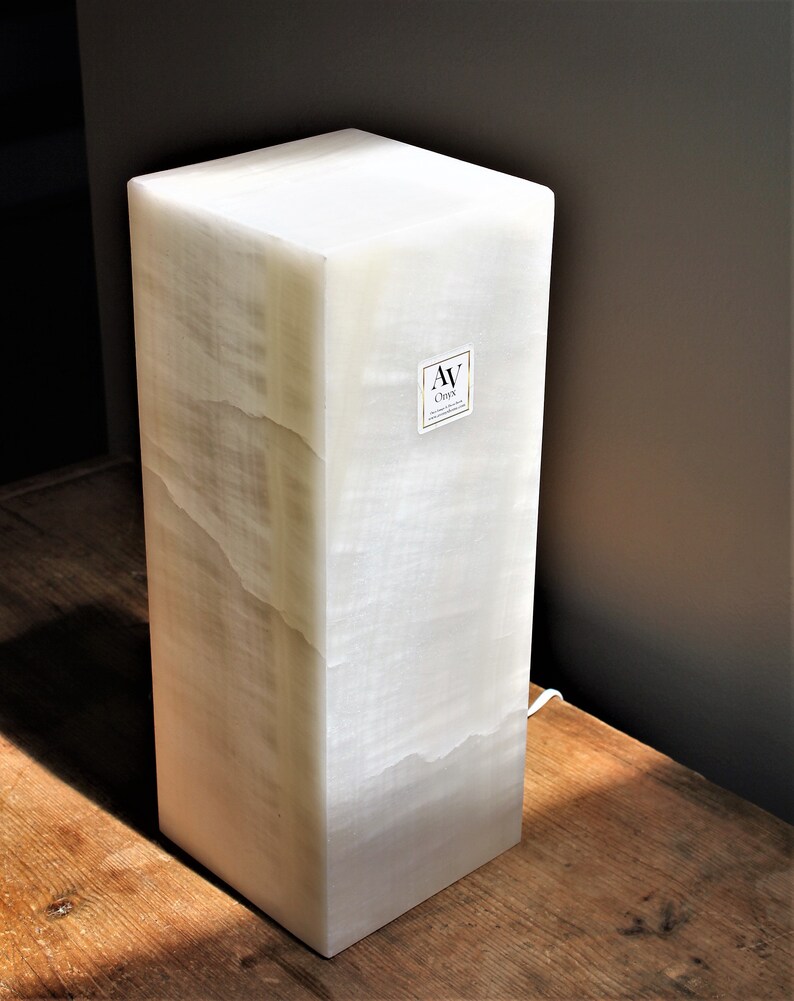 Onyx Square Desk Lamp - A Bright Column/sculpture Stand - Etsy