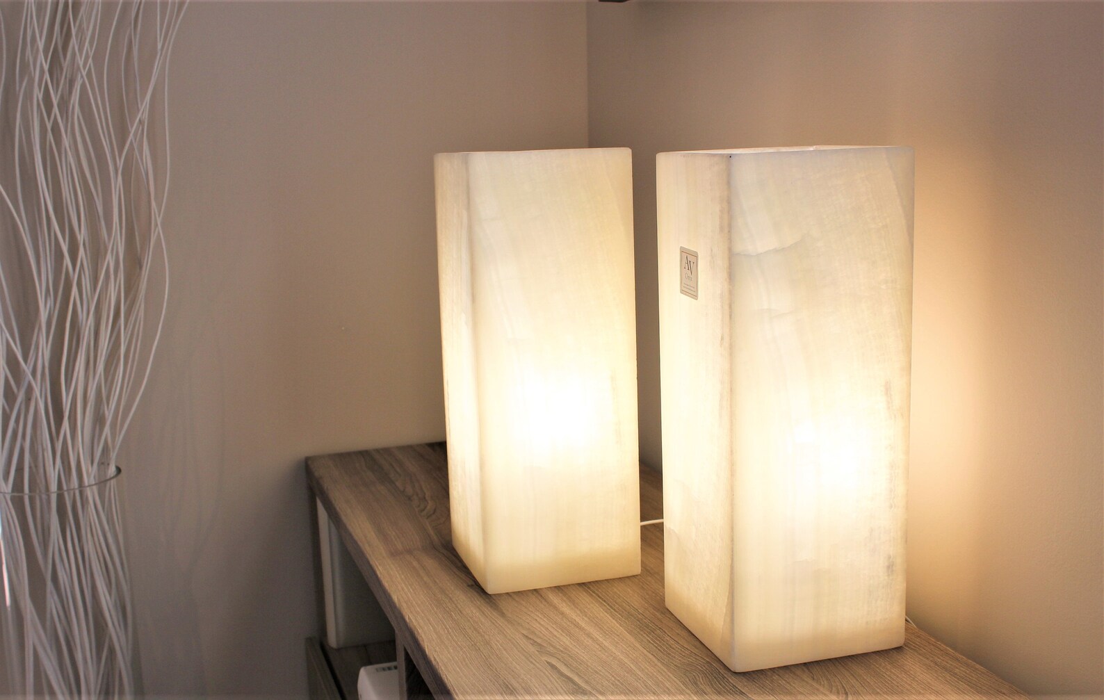 Crystal White Onyx Table Lamp 16 Simple Elegance | Etsy