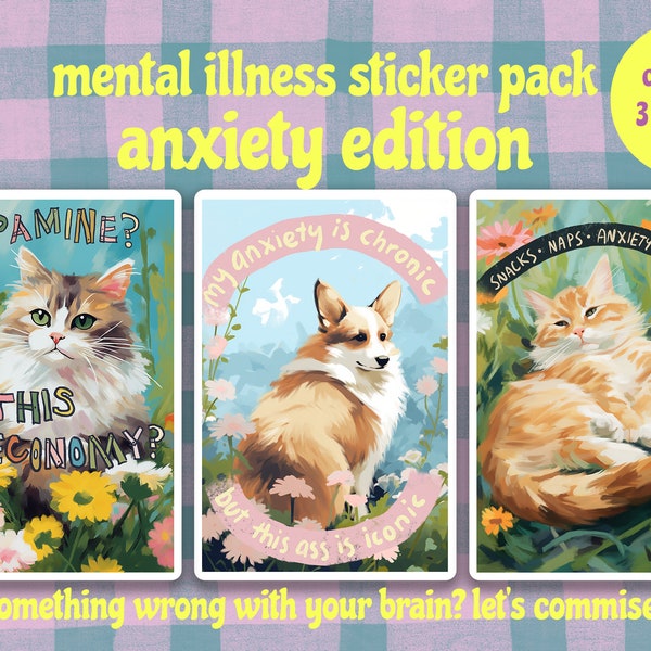 Anxiety Sticker - Etsy