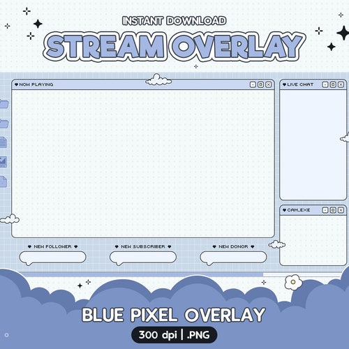 Twitch Blue Pixel Overlay Stream Overlay Streamer Graphics - Etsy Twitch Blue Pixel Overlay Stream Overlay Streamer Graphics - Etsy