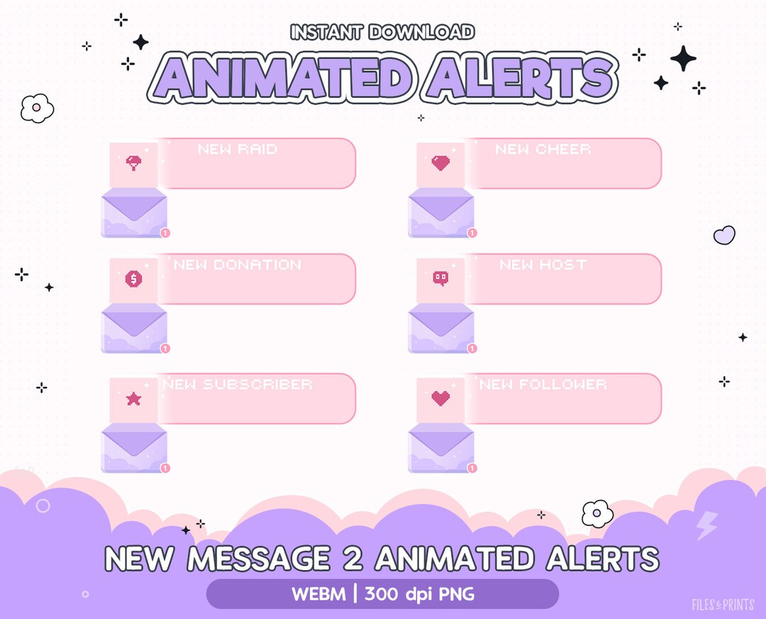 Twitch Animated Alert New Message 2 Pixel, Stream Alerts, Streamer ...