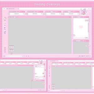 Twitch Stream Package, Animated Pink Pixel Overlay, Vtuber Customizable ...