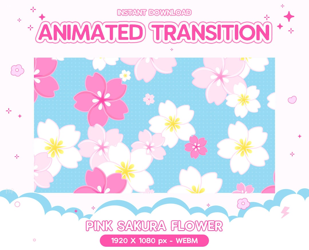 Twitch Animated Stinger Transition, Pink Sakura Flower Transition ...