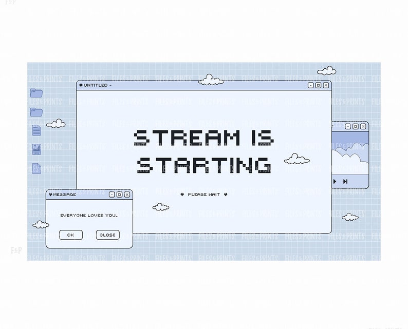 Twitch Animated Screen Blue Pixel Stream Screens Streamer | Etsy