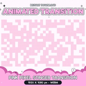 Twitch Animated Stinger Transition, Pink Pixel Transition, Stream ...