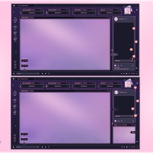 Twitch Stream Package, Animated Pink Dark Overlay Vtuber Customizable ...